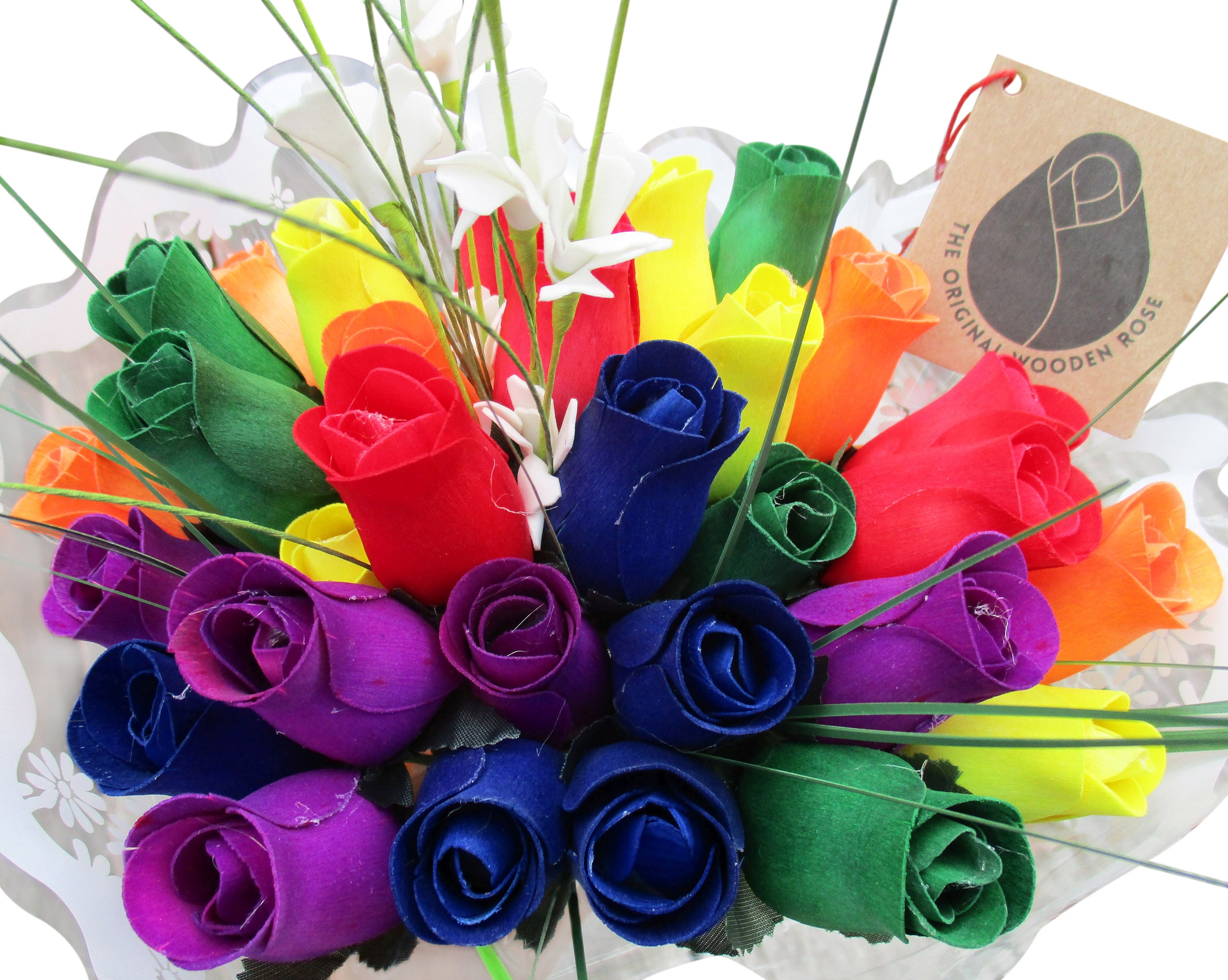 Gay Pride LGBTQ Wooden Rose Bouquet The Original Wooden Rose | Etsy