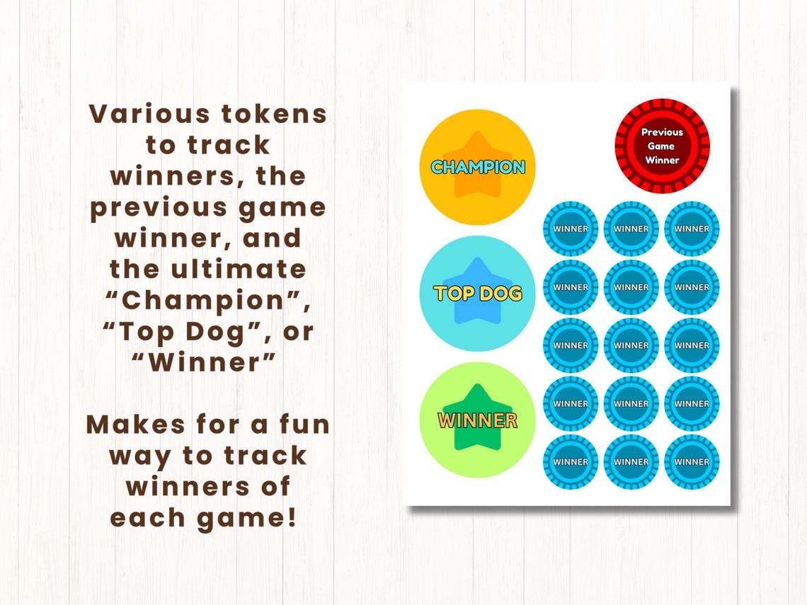 GAME NIGHT SCORE Tracker and Tokens | Family Game Night | Game Tally ...