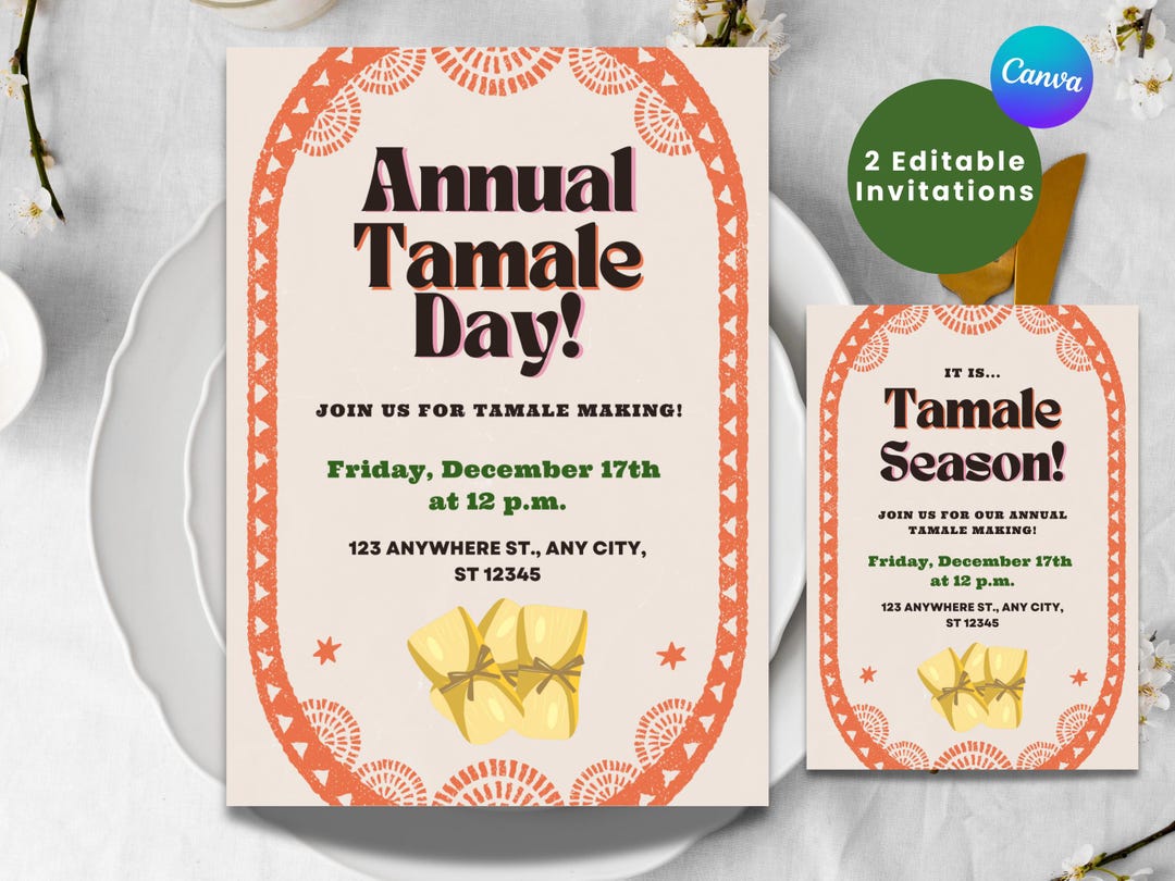 TAMALE MAKING INVITATION | Tamale Party Invitation | Tamale Season ...