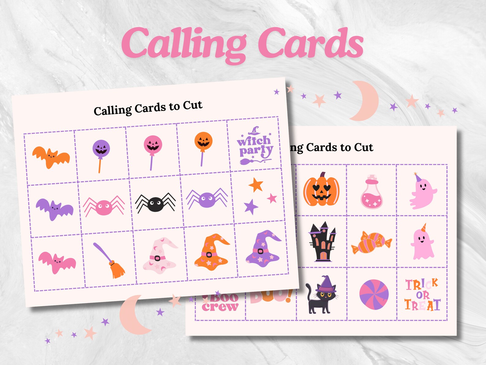PINK HALLOWEEN BINGO | Bingo Party Game | Cute Printable | Pink ...