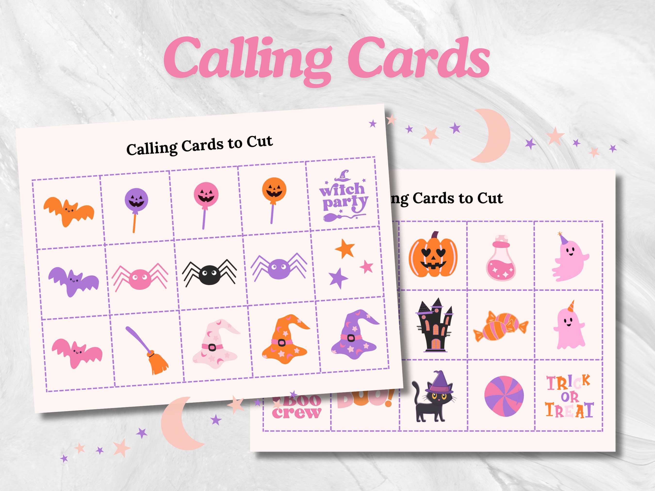 PINK HALLOWEEN BINGO | Bingo Party Game | Cute Printable | Pink ...