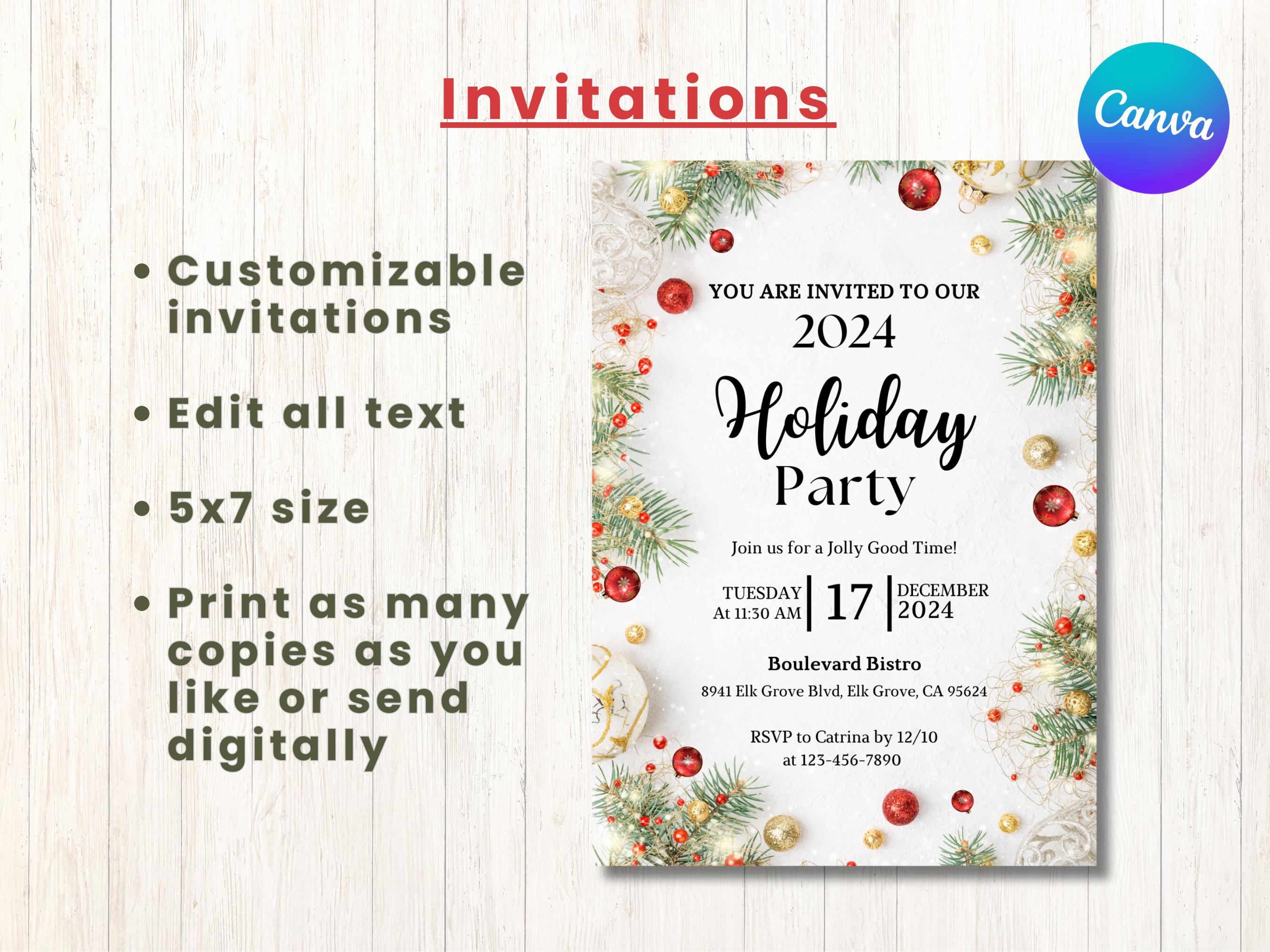 HOLIDAY PARTY Invitation | Work Holiday Luncheon Invite | Company ...