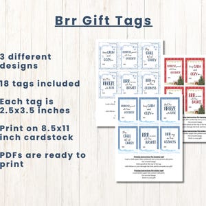 BRR BASKET Gift Tags PDF | Holiday Gift Tag | Brr Gift for Her | Warm ...