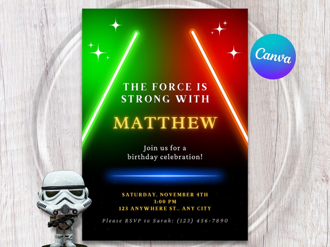 May the Force Be With You Birthday Invitation | May the Fourth Be With ...