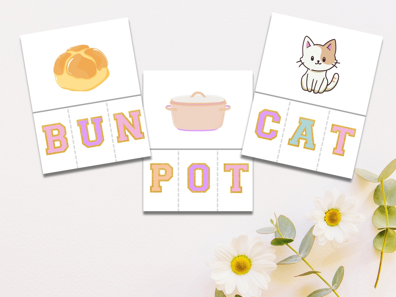 WORD FLASH CARDS | Three Letter Word Phonics | Homeschool | Learning ...