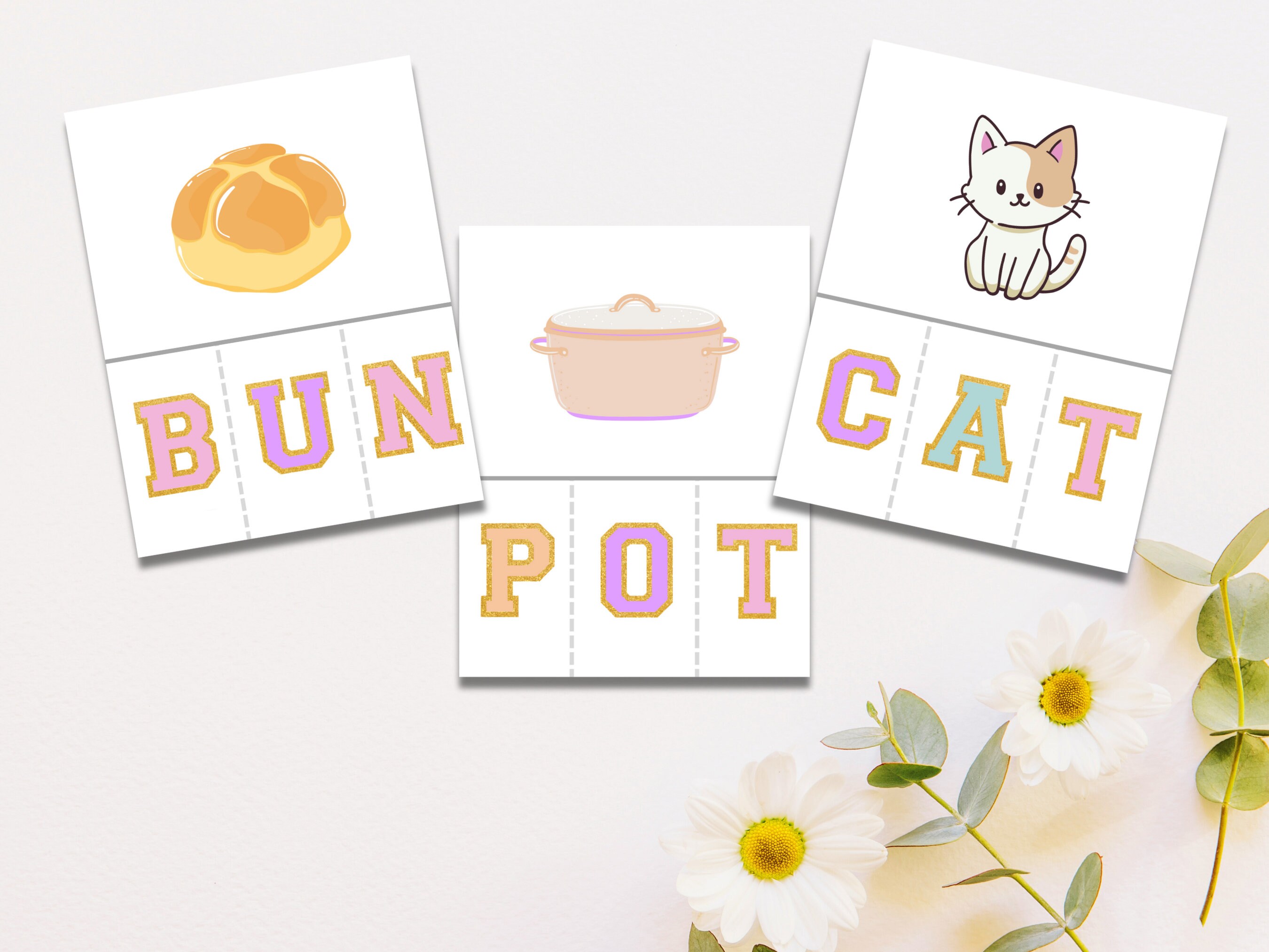 WORD FLASH CARDS | Three Letter Word Phonics | Homeschool | Learning ...