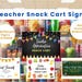 Teacher Snack Cart Signs Bundle | Teacher Appreciation | Teacher Snacks ...