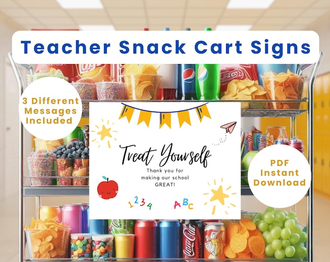 Snack Cart Teacher Appreciation Week Idea Sign Staff Employee Nurse ...