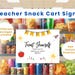 Teacher Snack Cart Signs Bundle | Teacher Appreciation | Teacher Snacks ...