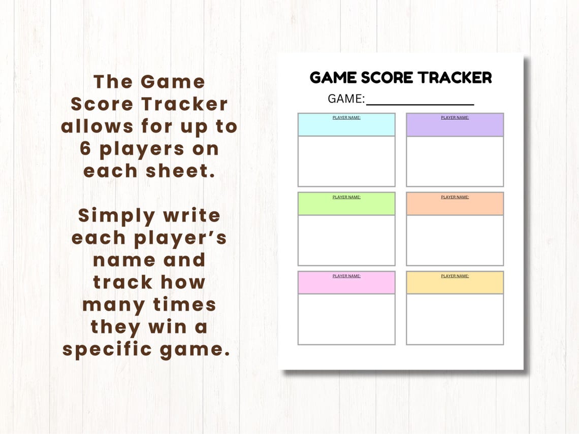 GAME NIGHT SCORE Tracker and Tokens | Family Game Night | Game Tally ...