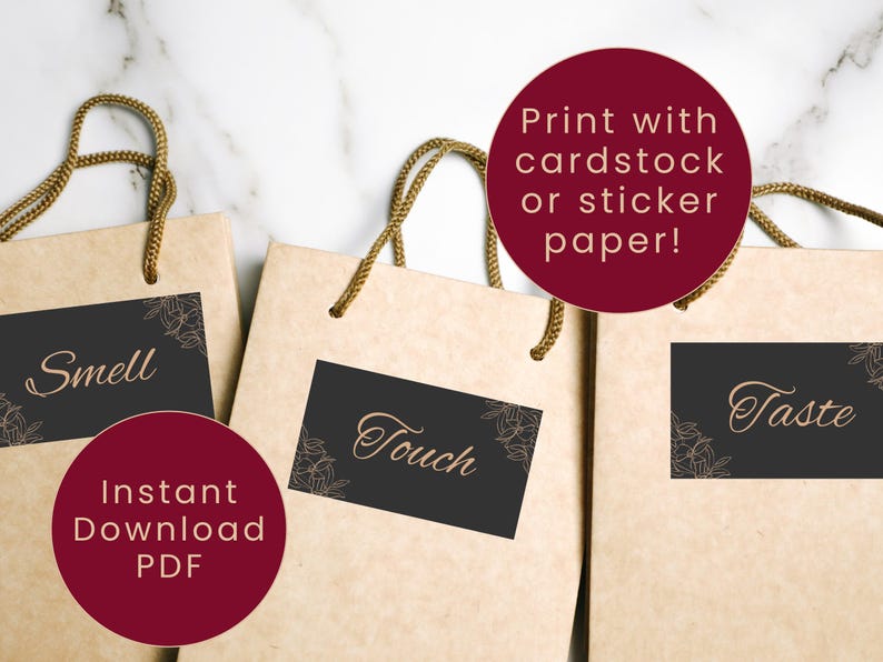 5 SENSES GIFT LABELS | Five Senses | Anniversary Gift | Valentine's ...