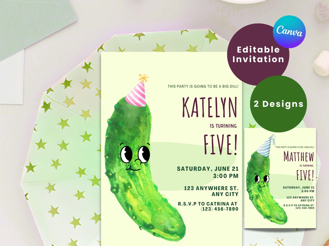 PICKLE BIRTHDAY INVITATION | Adult Pickle Invites | Kids Birthday ...