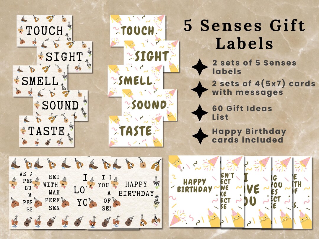 5 SENSES GIFT LABELS | Five Senses | Anniversary Gift | Valentine Gift ...