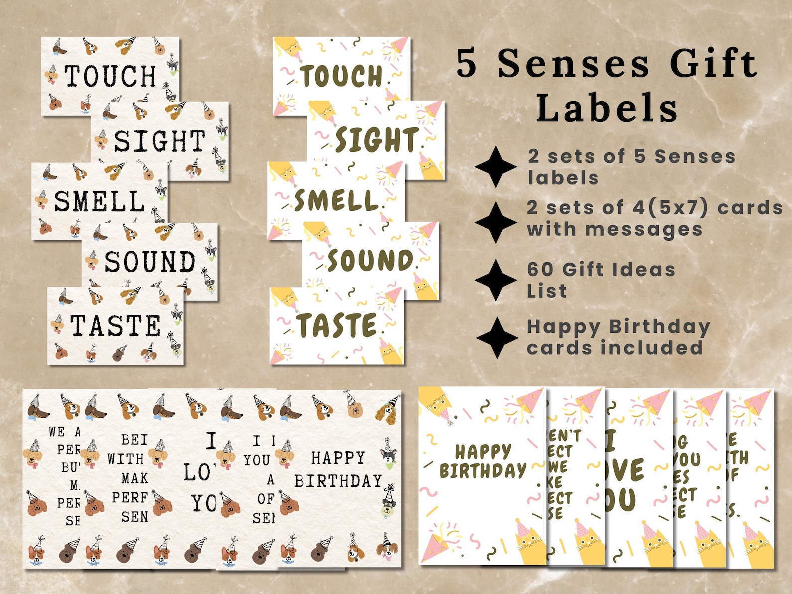 5 SENSES GIFT LABELS | Five Senses | Anniversary Gift | Valentine Gift ...