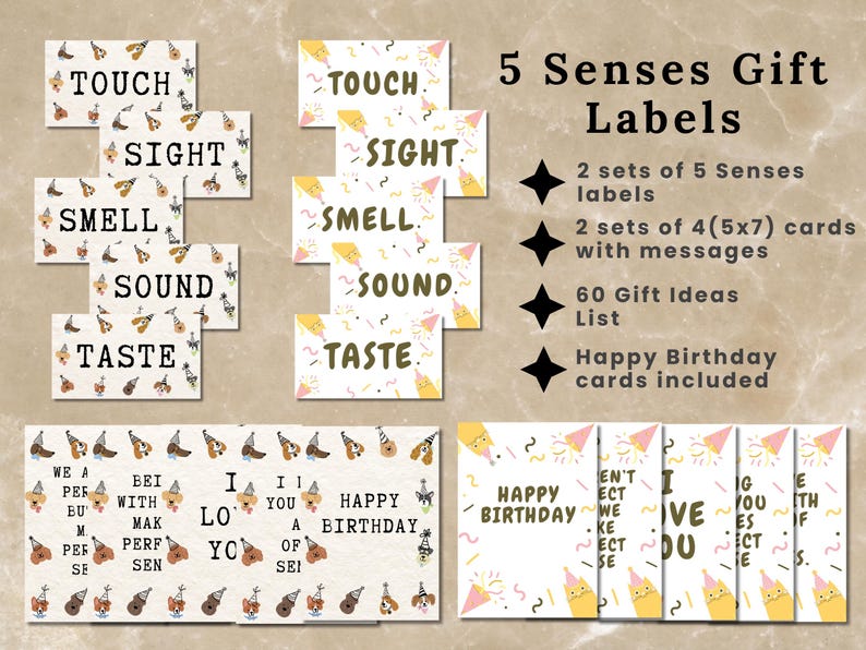 5 SENSES GIFT LABELS | Five Senses | Anniversary Gift | Valentine Gift ...