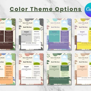 BOOK of the MONTH TEMPLATE | Book Club Meeting | Book Discussion ...