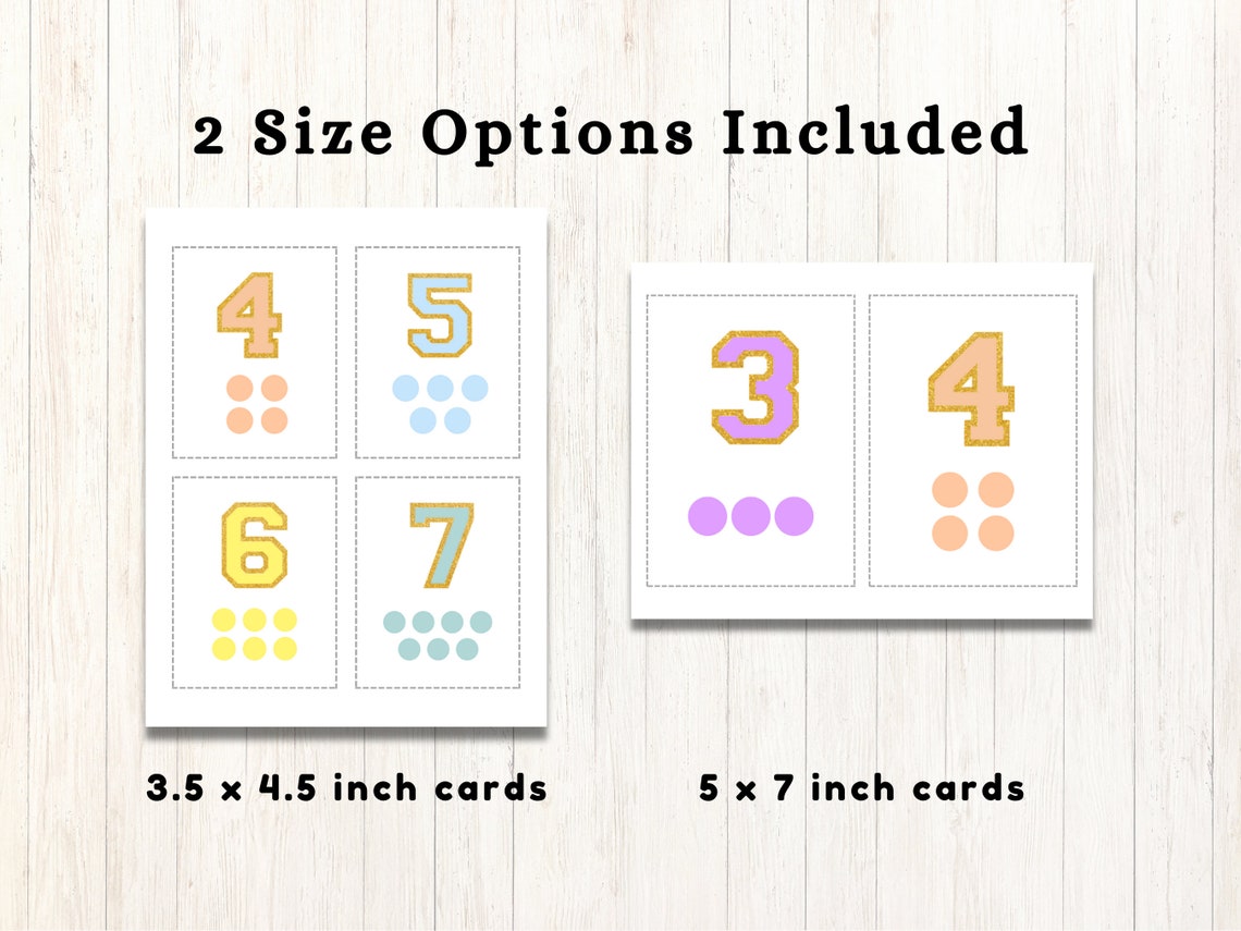 NUMBER FLASH CARDS Kids Homeschool Learning Colorful Number Cards ...