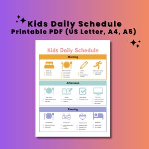 Kids Daily Schedule Kids Responsibilities Chart Printable Daily Routine ...