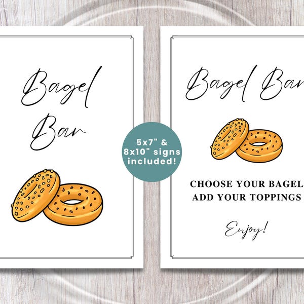 Bagel Bar Sign - Etsy