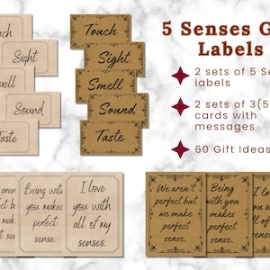 5 SENSES GIFT LABELS | Five Senses | Anniversary Gift | Valentine's ...