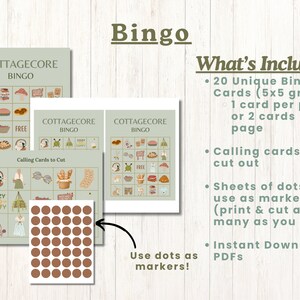 COTTAGECORE BINGO and PUZZLES Bundle | Bingo Game | Crossword Puzzle ...