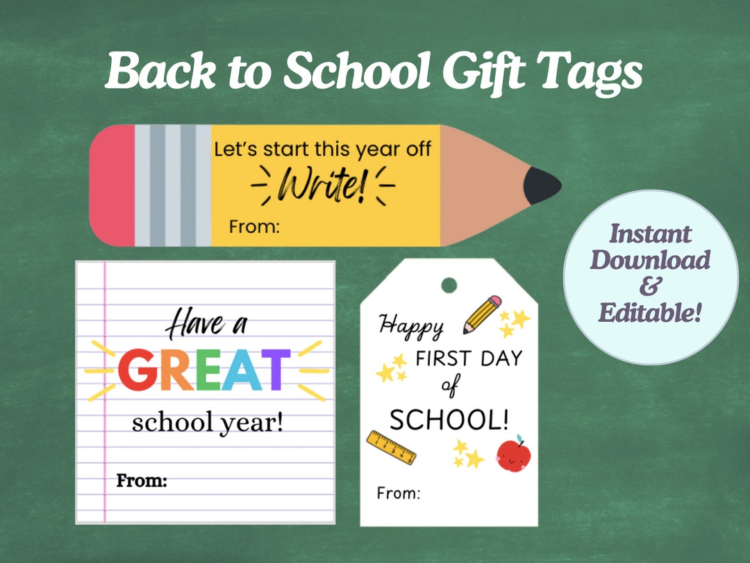 BACK TO SCHOOL Gift Tags Bundle | First Day of School Tags | 1st Day ...