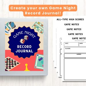 GAME NIGHT Score Tracker With Tokens and Record Journal | Family Game ...