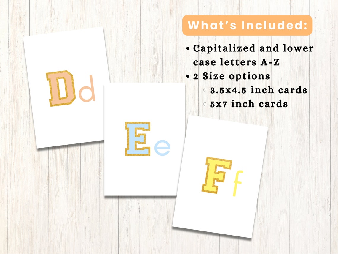 ALPHABET CARDS Kids Homeschool Alphabet Flash Cards ABC Cards Printable ...