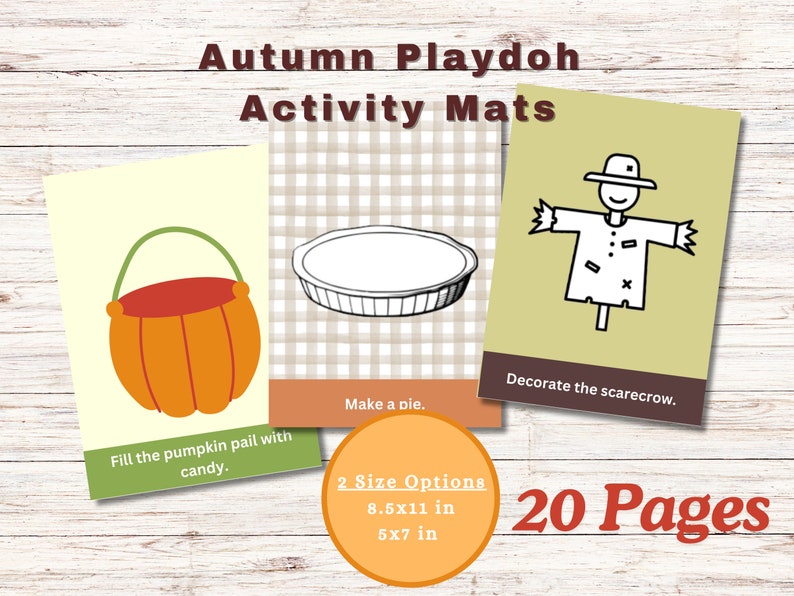 AUTUMN PLAY DOUGH Mats | Playdoh Activity Mat | Homeschool | Learning ...