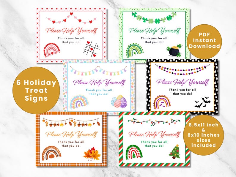 HOLIDAY Snack Cart Signs Bundle | Teacher Snack Appreciation | Employee ...