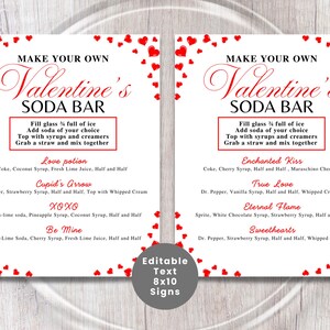 VALENTINE'S DAY Dirty Soda Bar Signs | Hearts Party Drink Bar | DIY ...