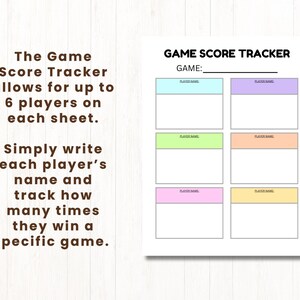 GAME NIGHT Score Tracker With Tokens and Record Journal | Family Game ...