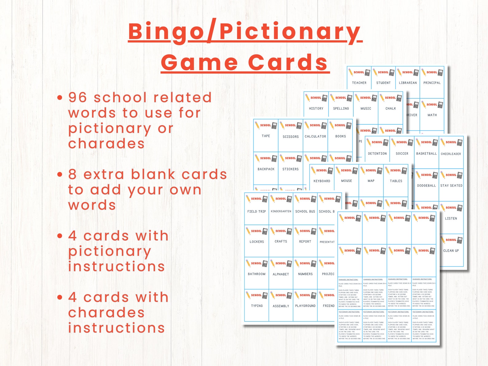 SCHOOL GAME Bundle | Back to School Games | Classroom Games | Charades ...