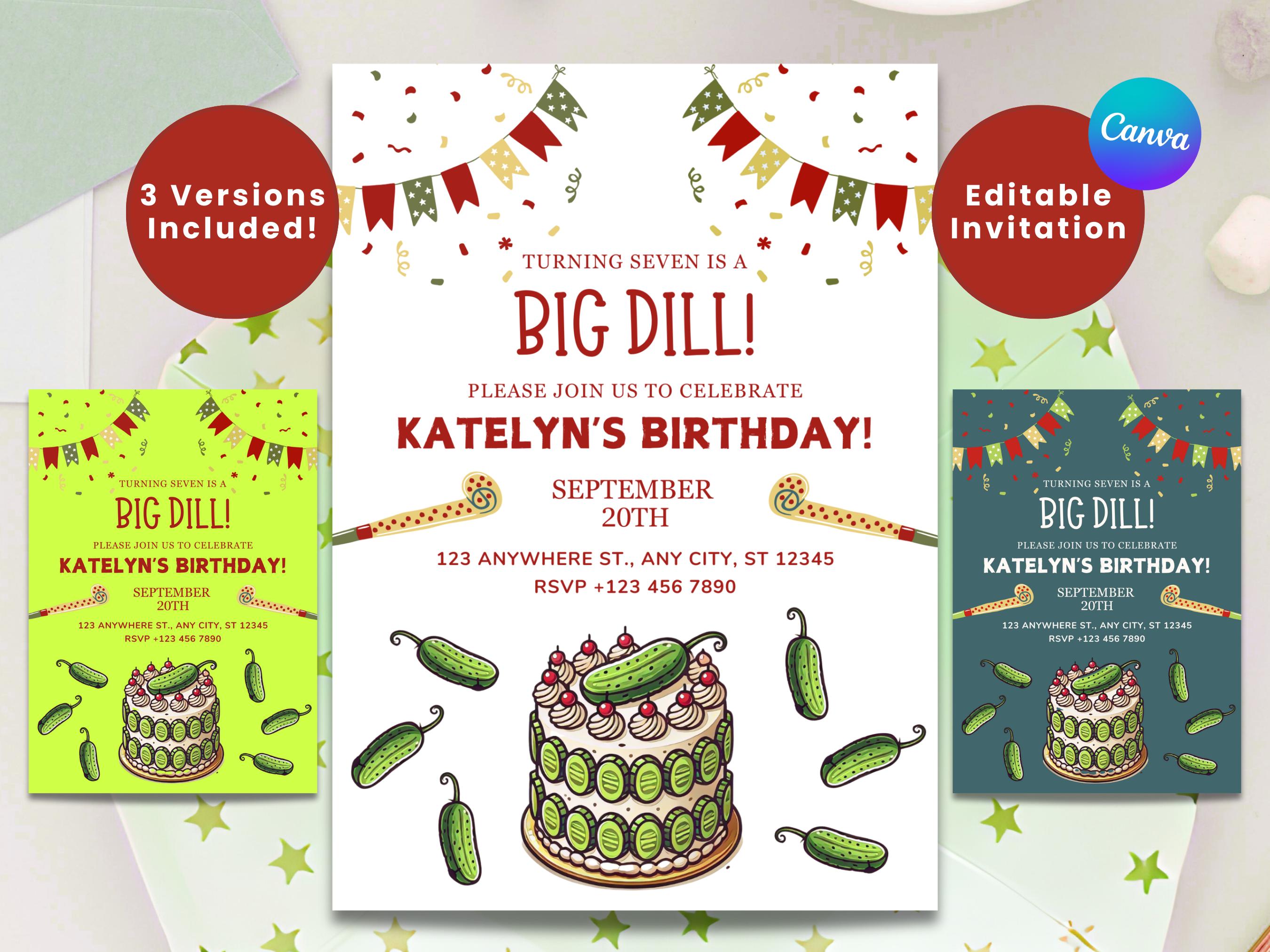 PICKLE CAKE BIRTHDAY Invitation | Pickle Invites | Kids Birthday ...