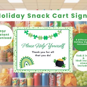 HOLIDAY Snack Cart Signs Bundle | Teacher Snack Appreciation | Employee ...