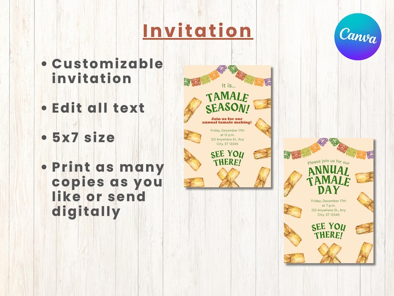 TAMALE MAKING INVITATION | Tamale Party Invitation | Tamale Season ...
