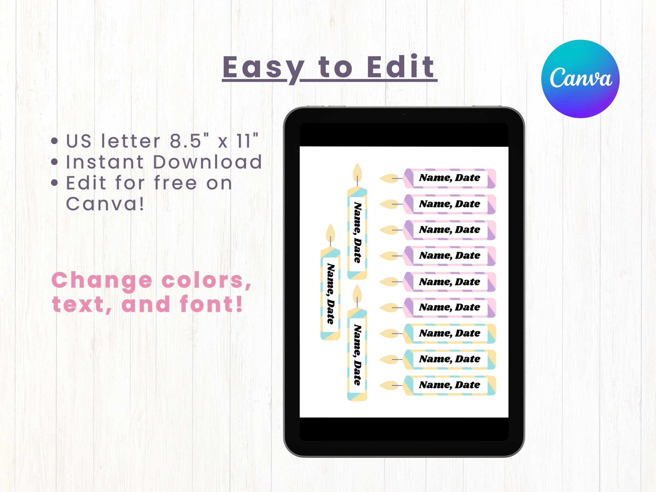 CUPCAKE CLASSROOM BIRTHDAYS Template Student Birthday Banner Teacher ...