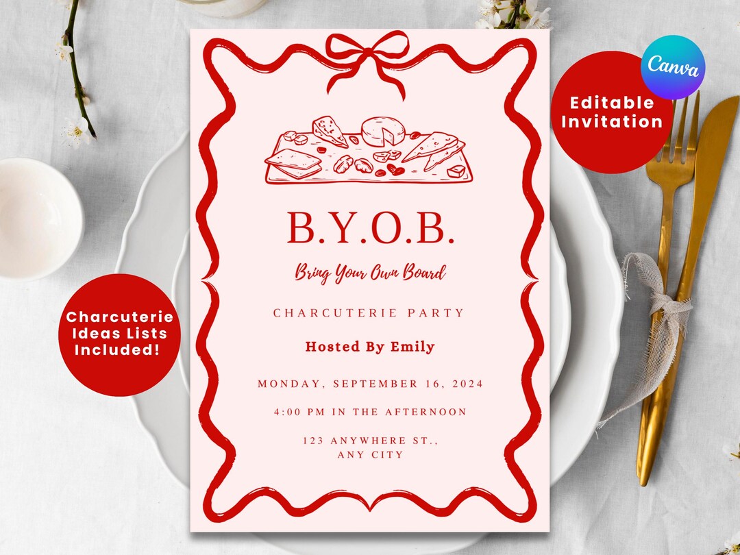 BOARD PARTY Invitation | Bow Charcuterie Invites | Board Party ...