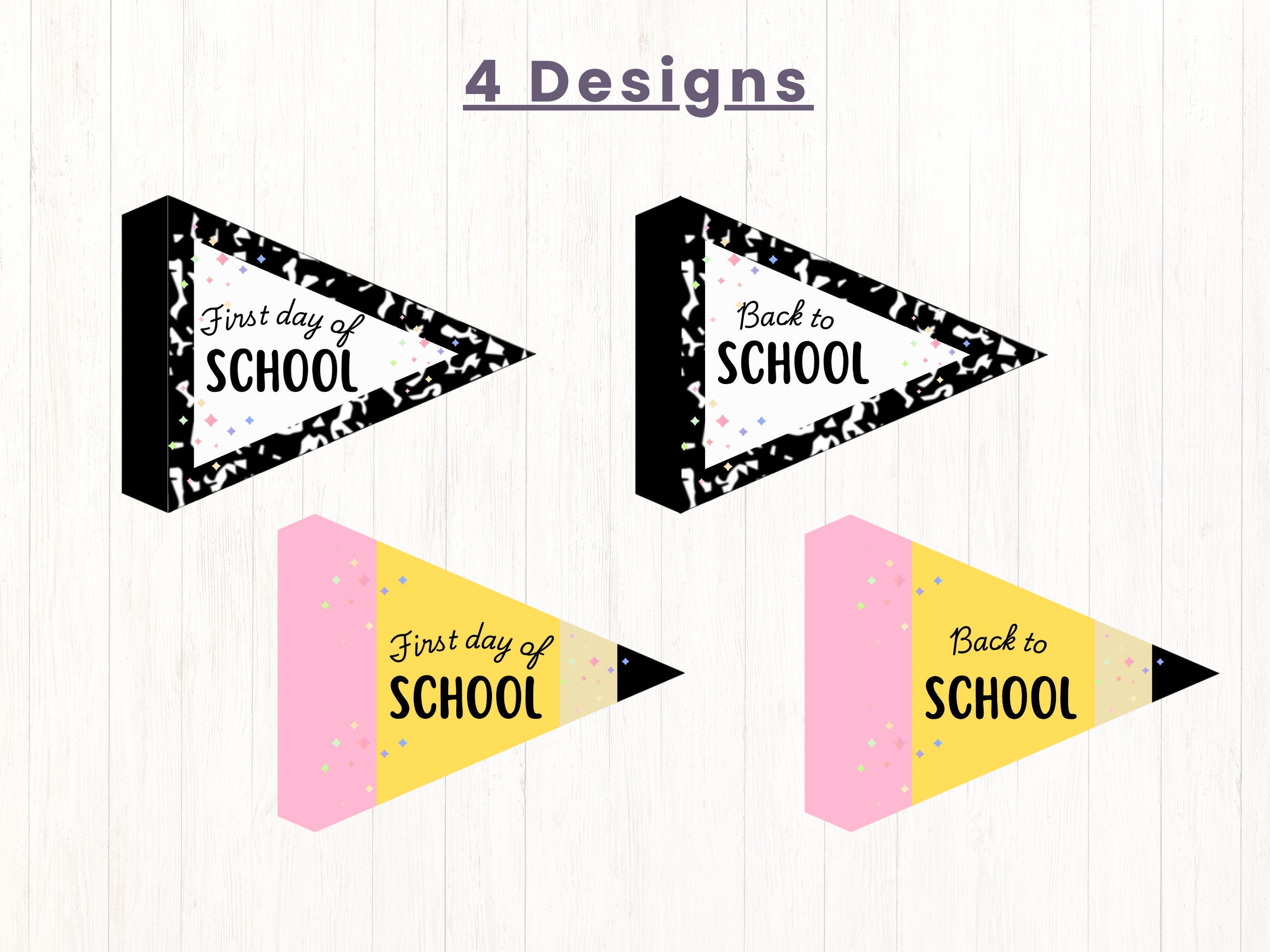 BACK TO SCHOOL Flag Bundle | First Day of School Pennant | 1st Day Back ...