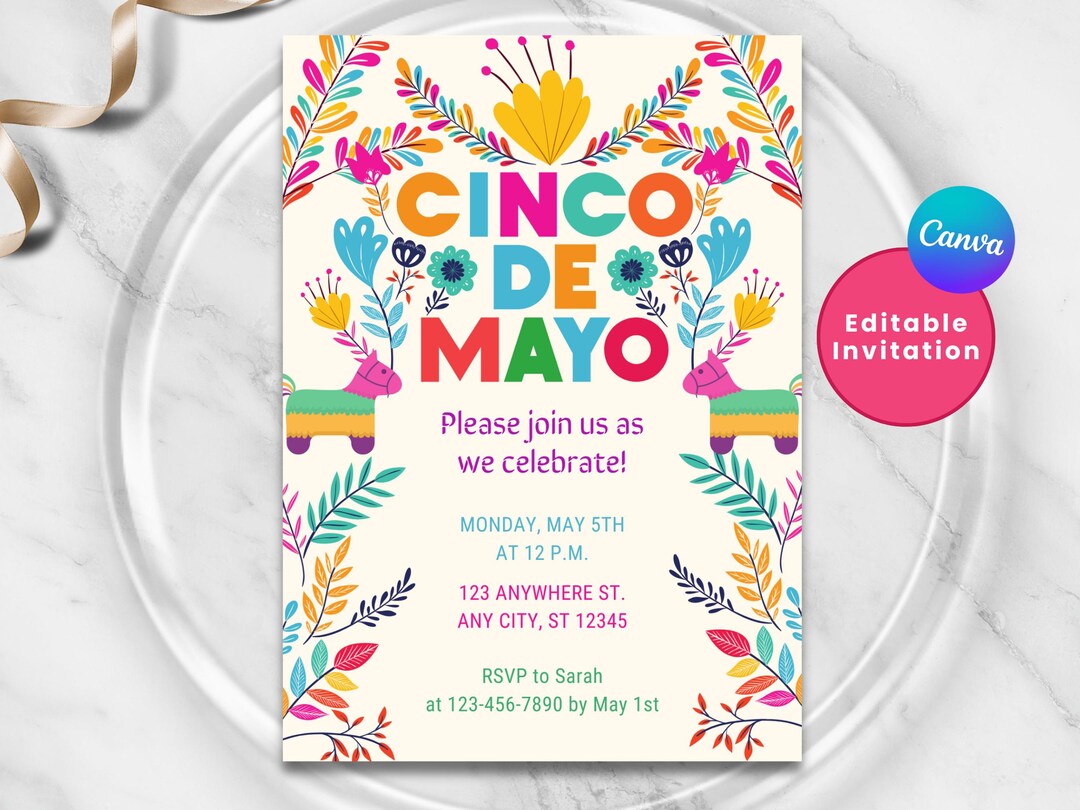 CINCO De MAYO Invitation | May 5th Party Invites | Cinco De Mayo Party ...