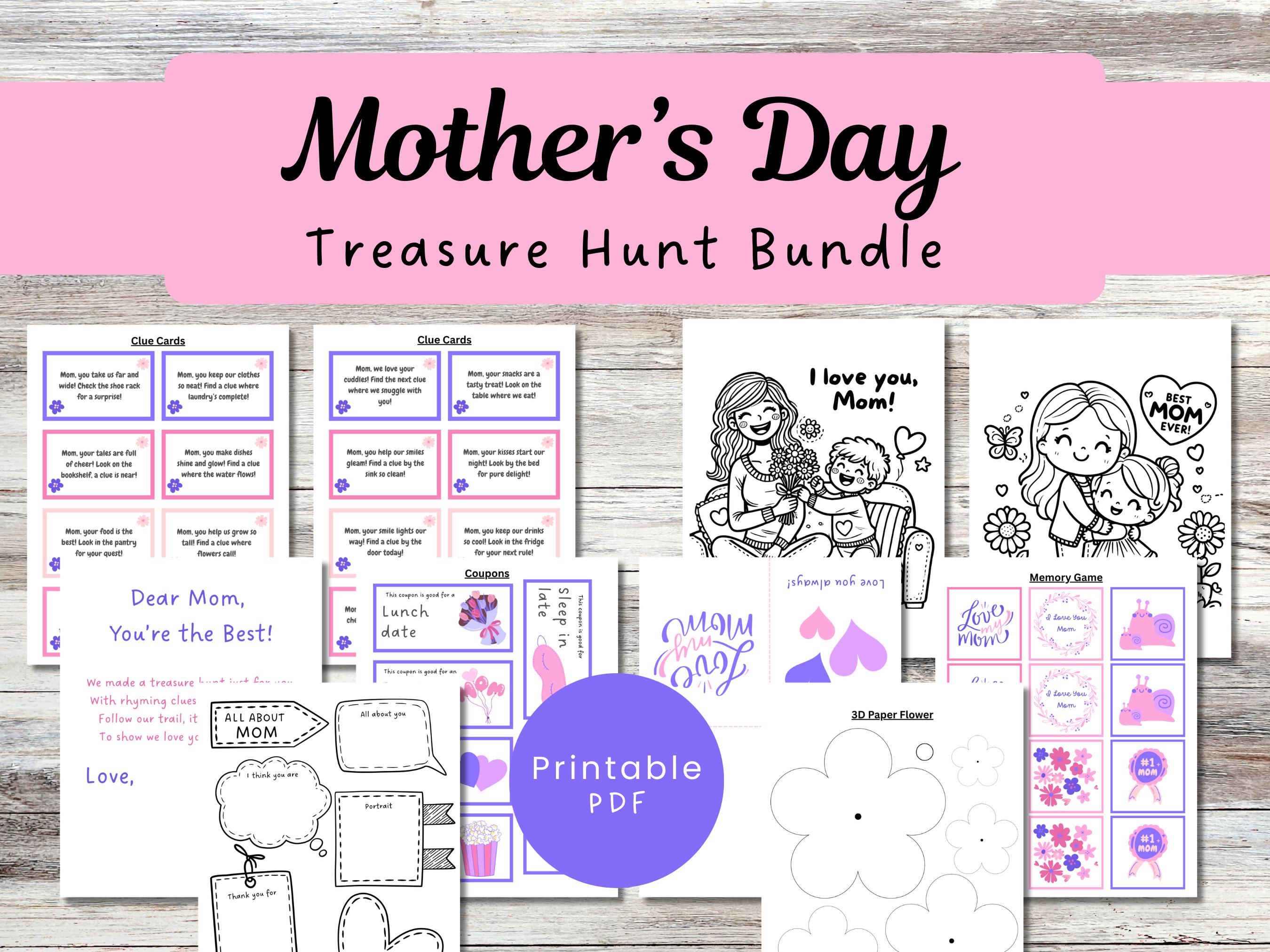MOTHER'S DAY Treasure Hunt Bundle | Printable Mother's Day Game ...