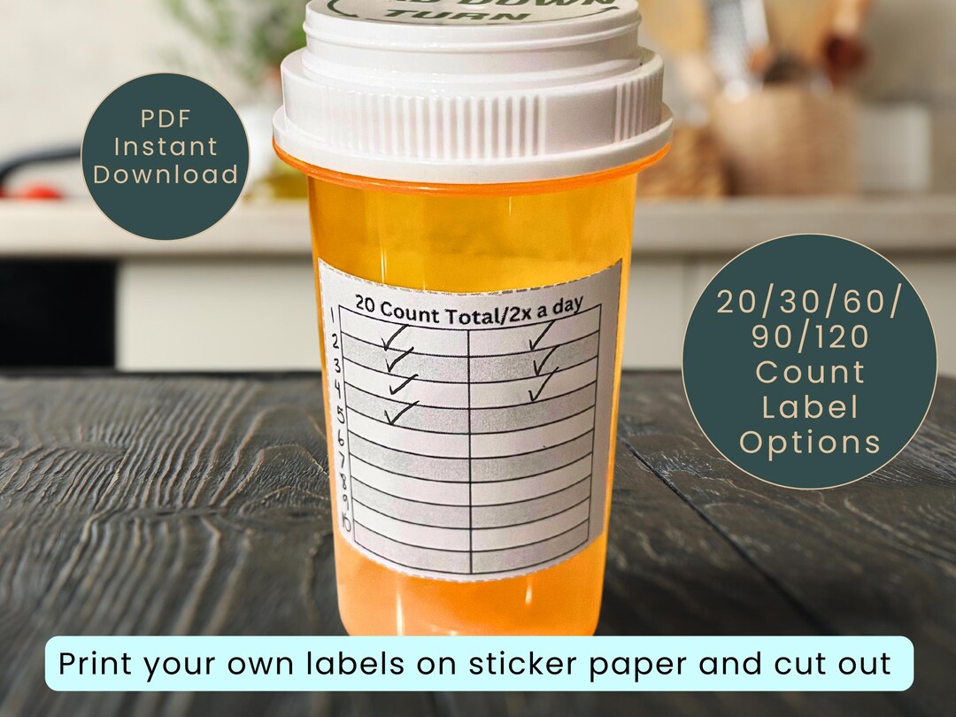 MEDICATION TRACKER LABELS Medicine Log for Kids and Seniors Post Op ...