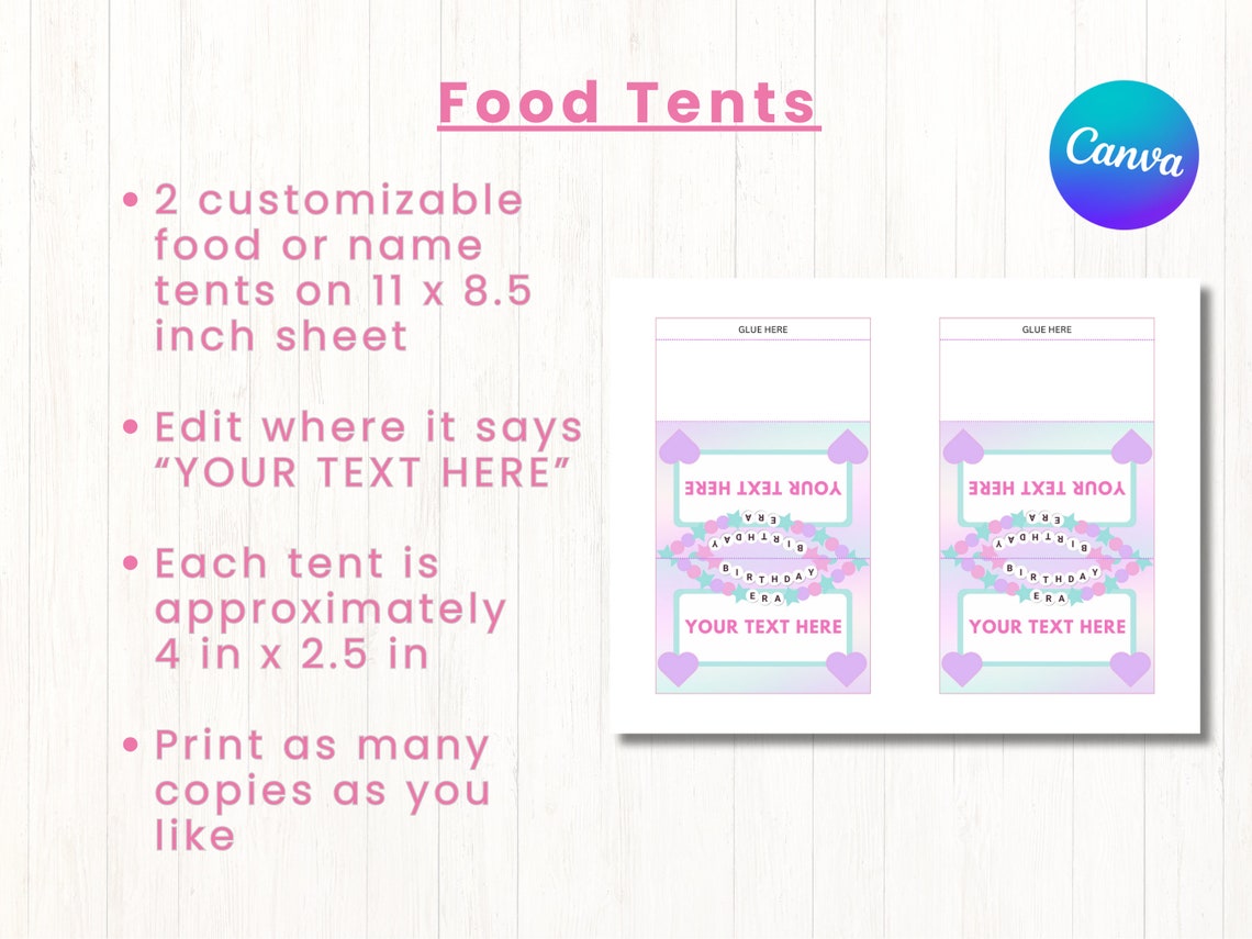 TAYLOR SWIFT BIRTHDAY Party Bundle Taylor Swift Invitation Food Tents ...