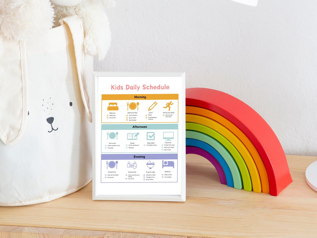 Kids Daily Schedule | Kids Responsibilities Chart Printable | Daily ...