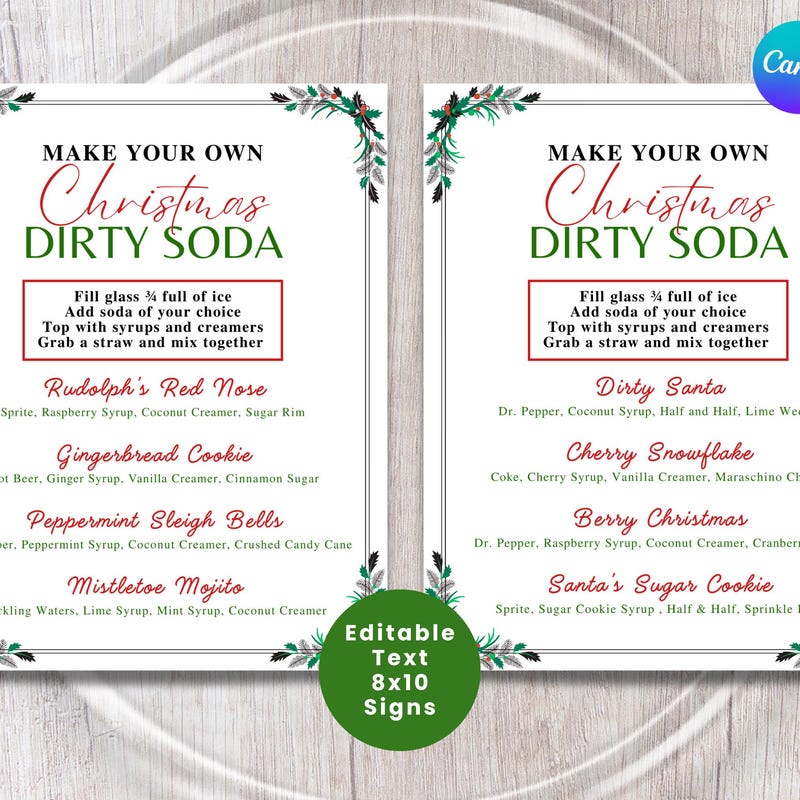 Dirty Soda Birthday Menu - Etsy