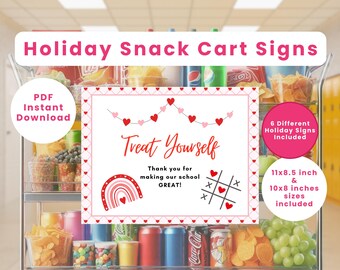 Teacher Snack Cart Signs Bundle | Teacher Appreciation | Teacher Snacks ...