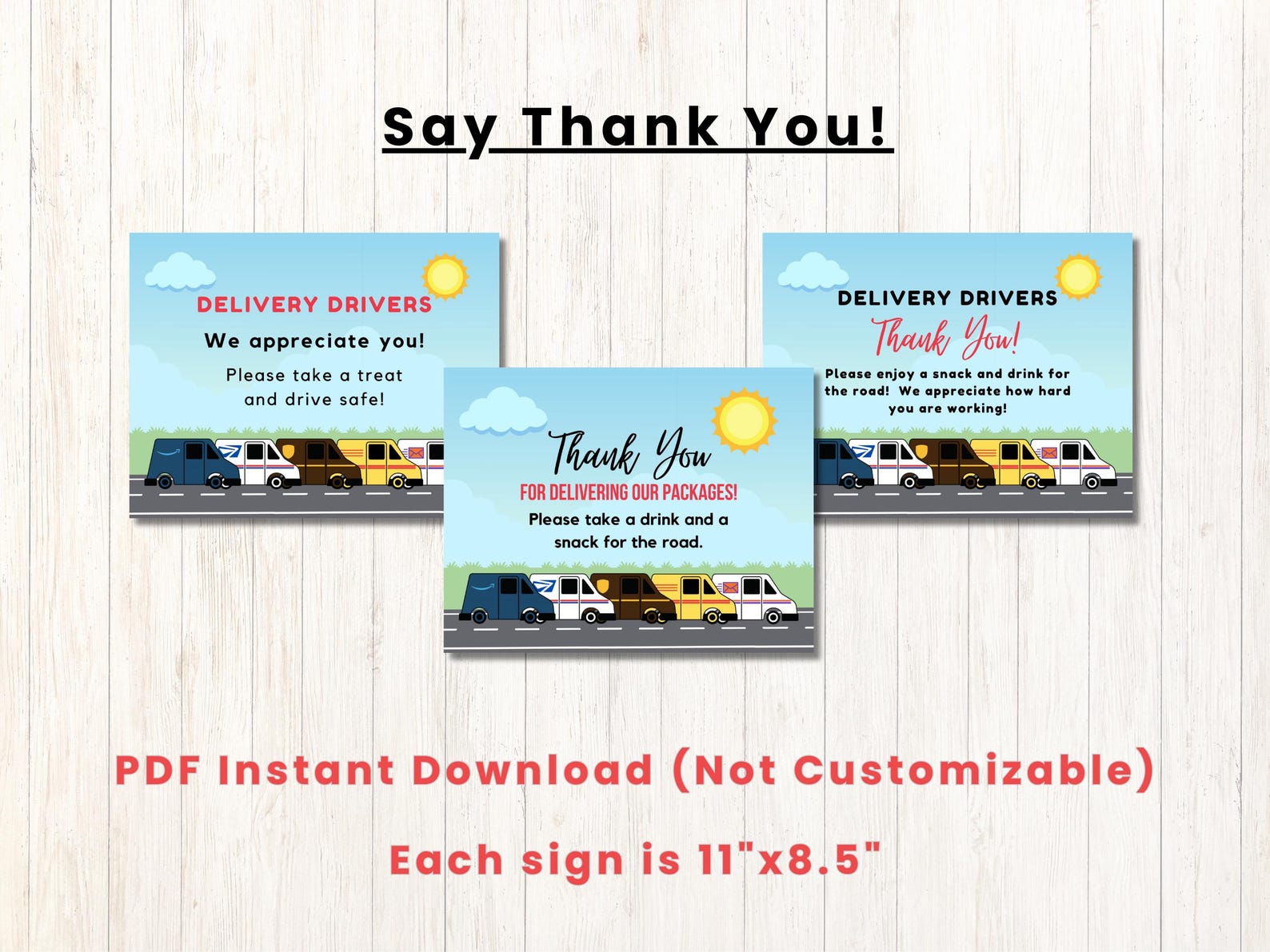 DELIVERY DRIVER Thank You SNACK Signs Bundle | Delivery Snack Cart ...