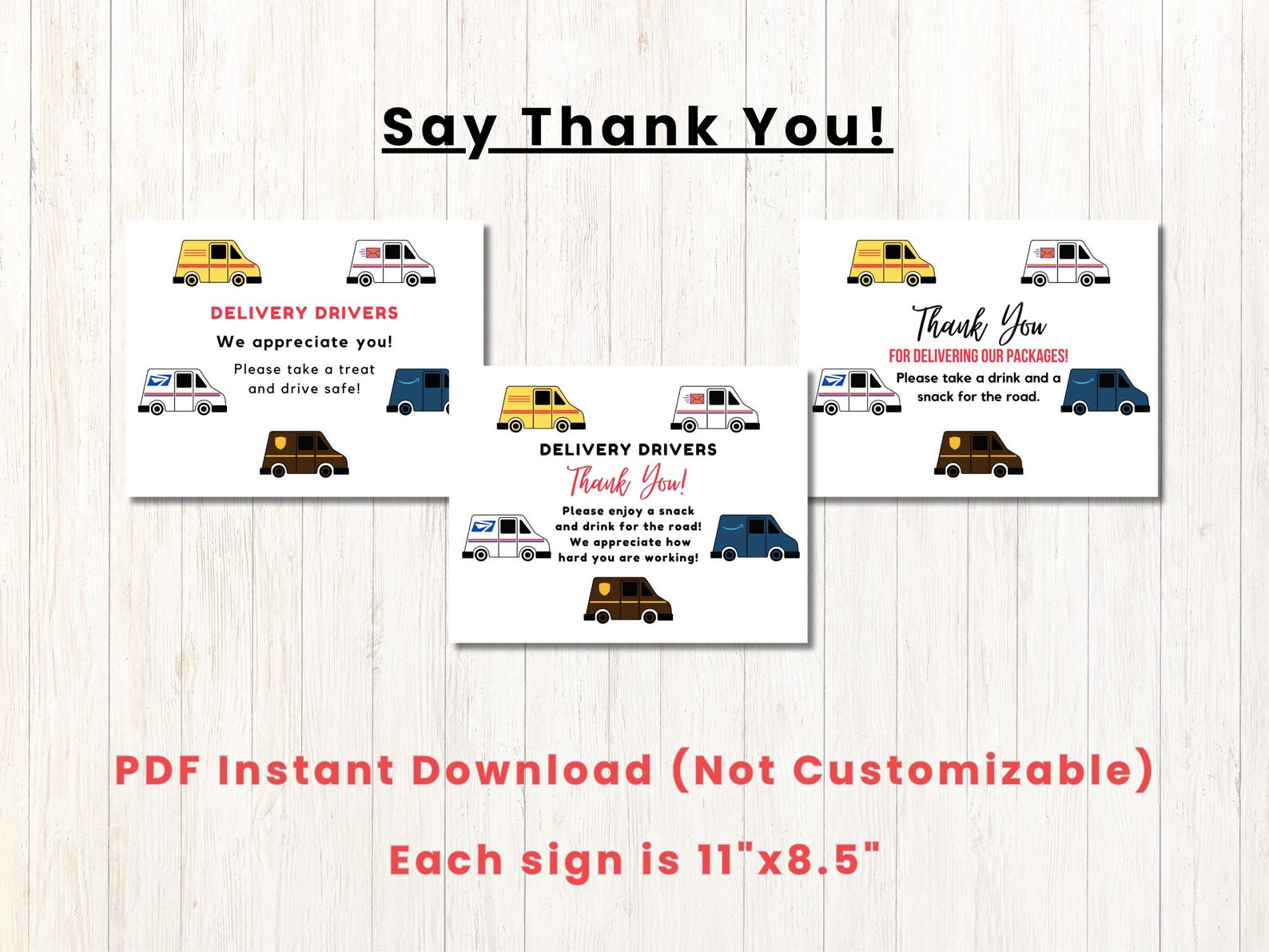 DELIVERY DRIVER Thank You SNACK Signs Bundle | Delivery Snack Cart ...