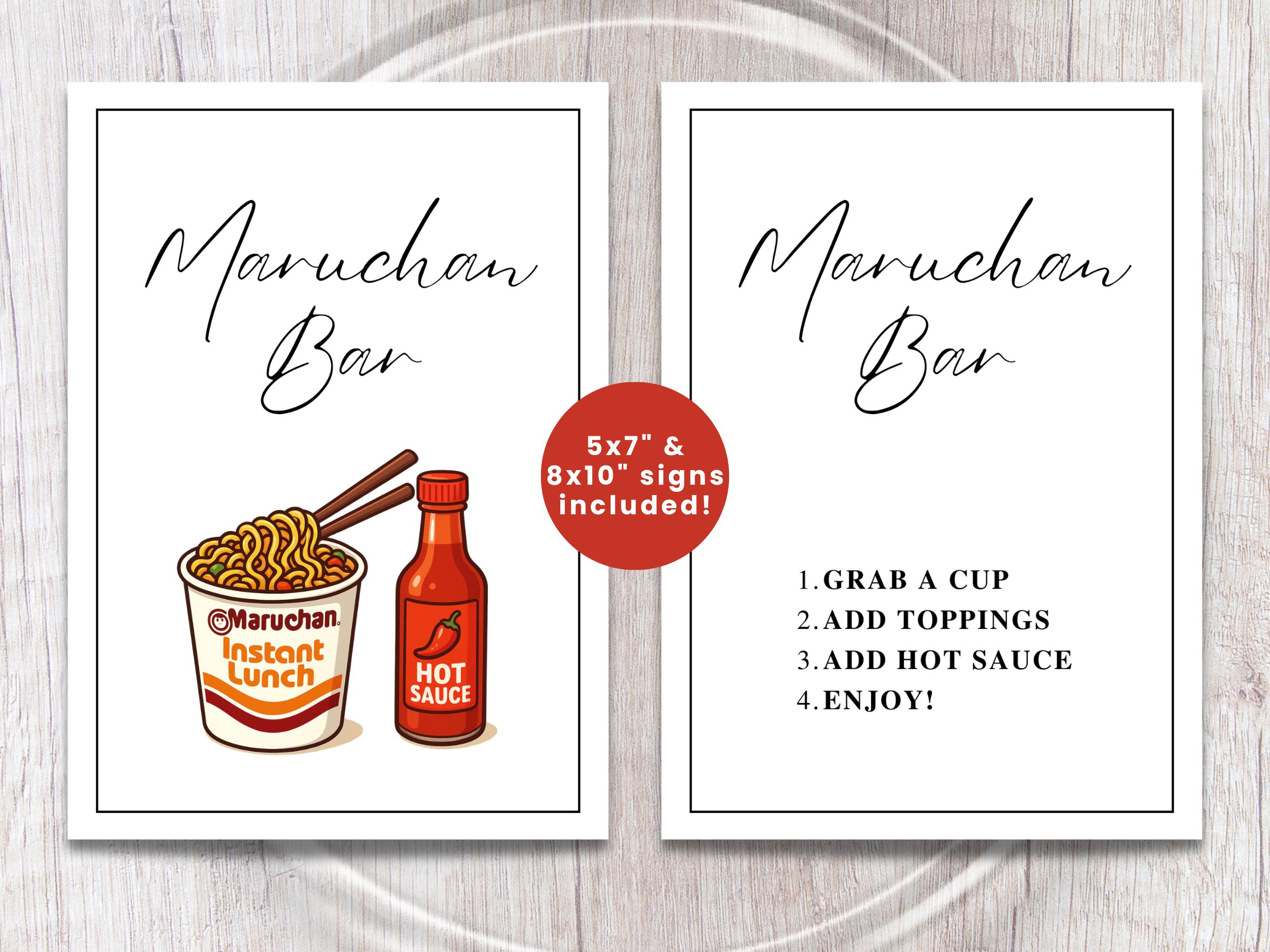 MARUCHAN BAR Sign | Instant Ramen Theme Party | Ramen Noodle Cup ...