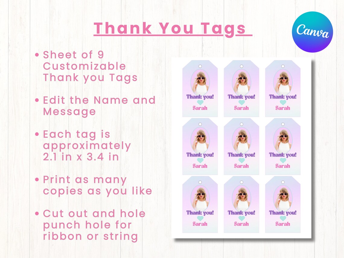 TAYLOR SWIFT BIRTHDAY Party Bundle Taylor Swift Invitation Food Tents ...